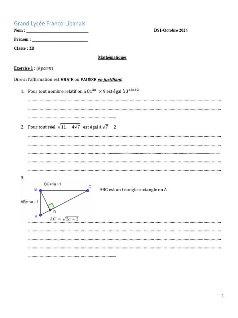 04 DS1 version-2- Seconde_Octobre_2024 - | PDF