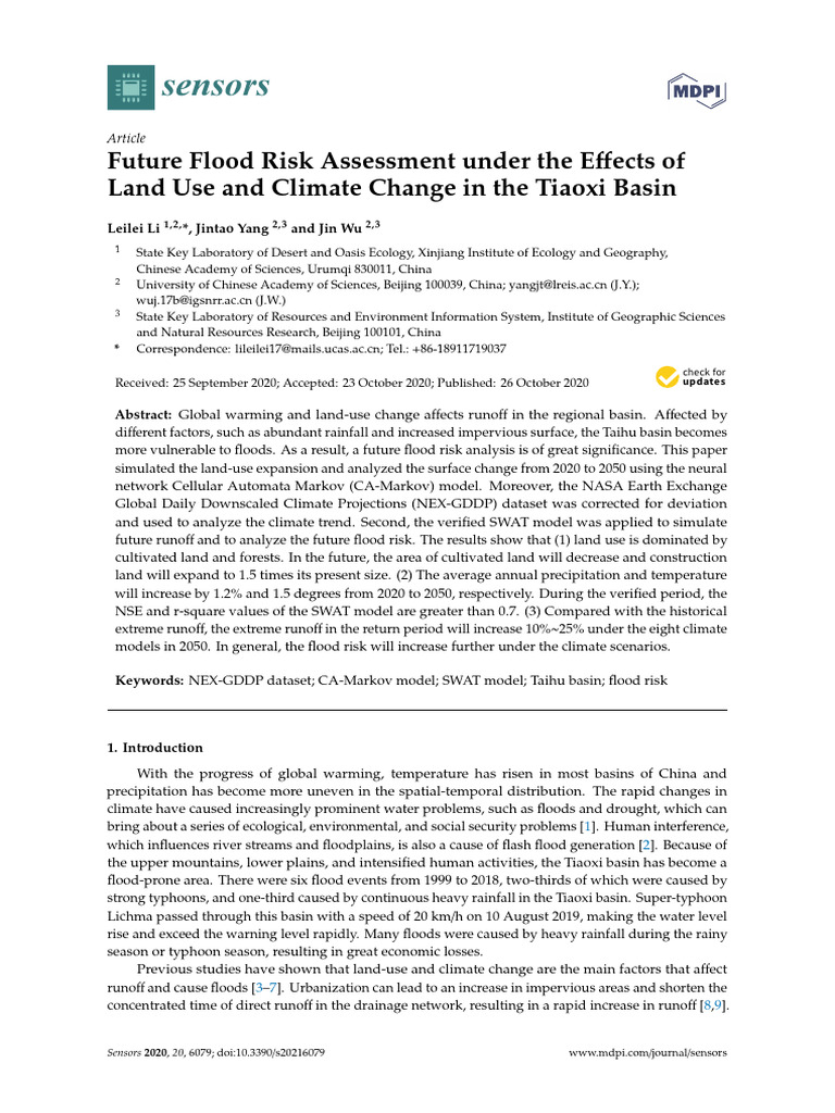 Sensors 20 06079 | PDF | Flood | Climate