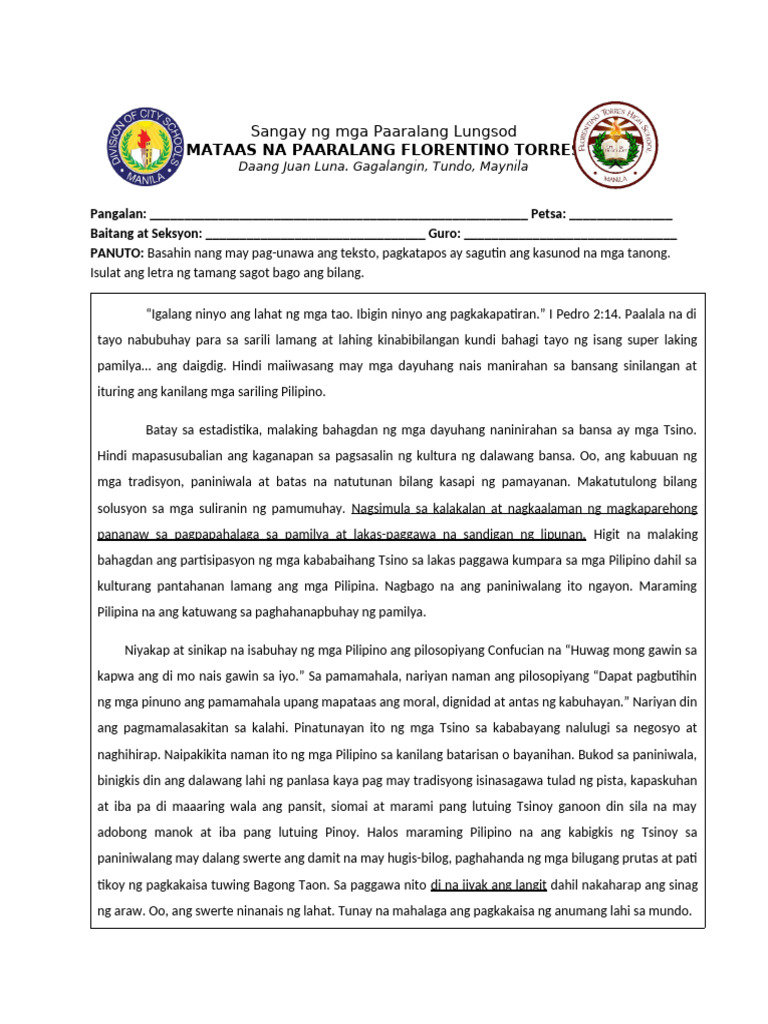 Pagbasa-ng-Tahimik | PDF