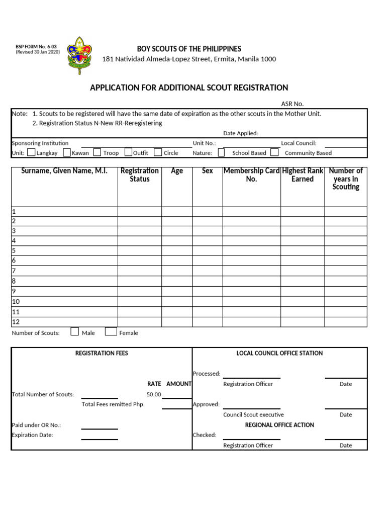 BSoP Membership Registration-Additional Form | PDF