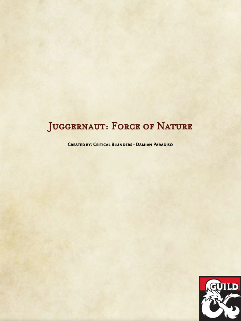 3639318-Juggernaut Nature | PDF | Wizards Of The Coast | Dungeons & Dragons