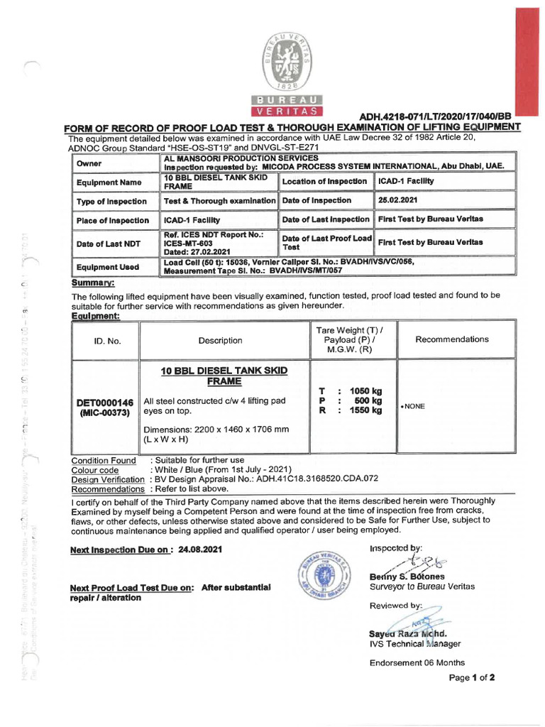 7.LOAD TEST & SLING CERTIFICATES | PDF