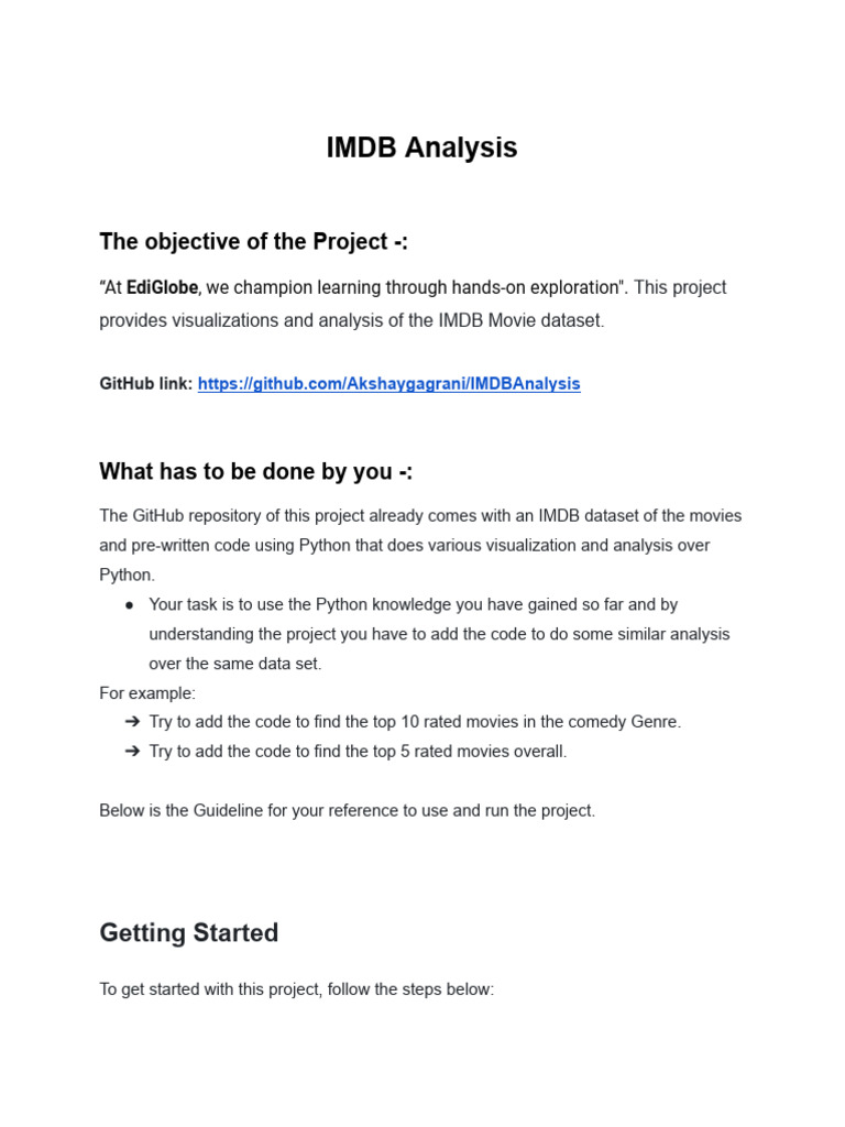 Minor Project IMDB Analysis | PDF