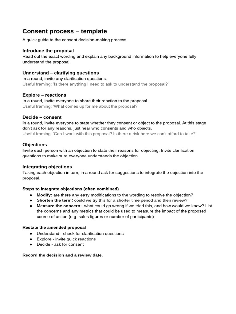 Consent process – template | PDF