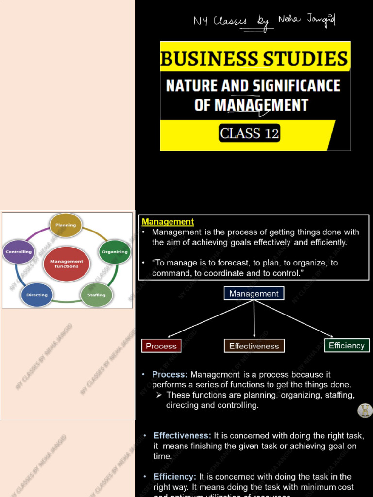 Chapter 1 Nature and Significance of Management | PDF