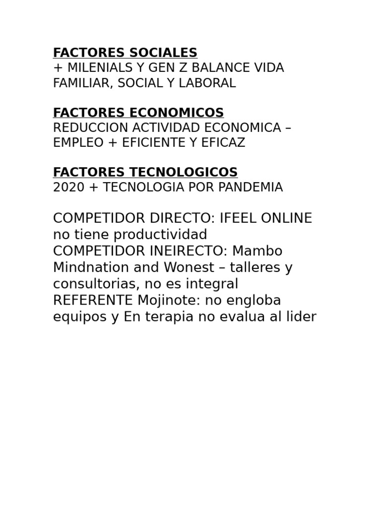 FACTORES SOCIALES | PDF