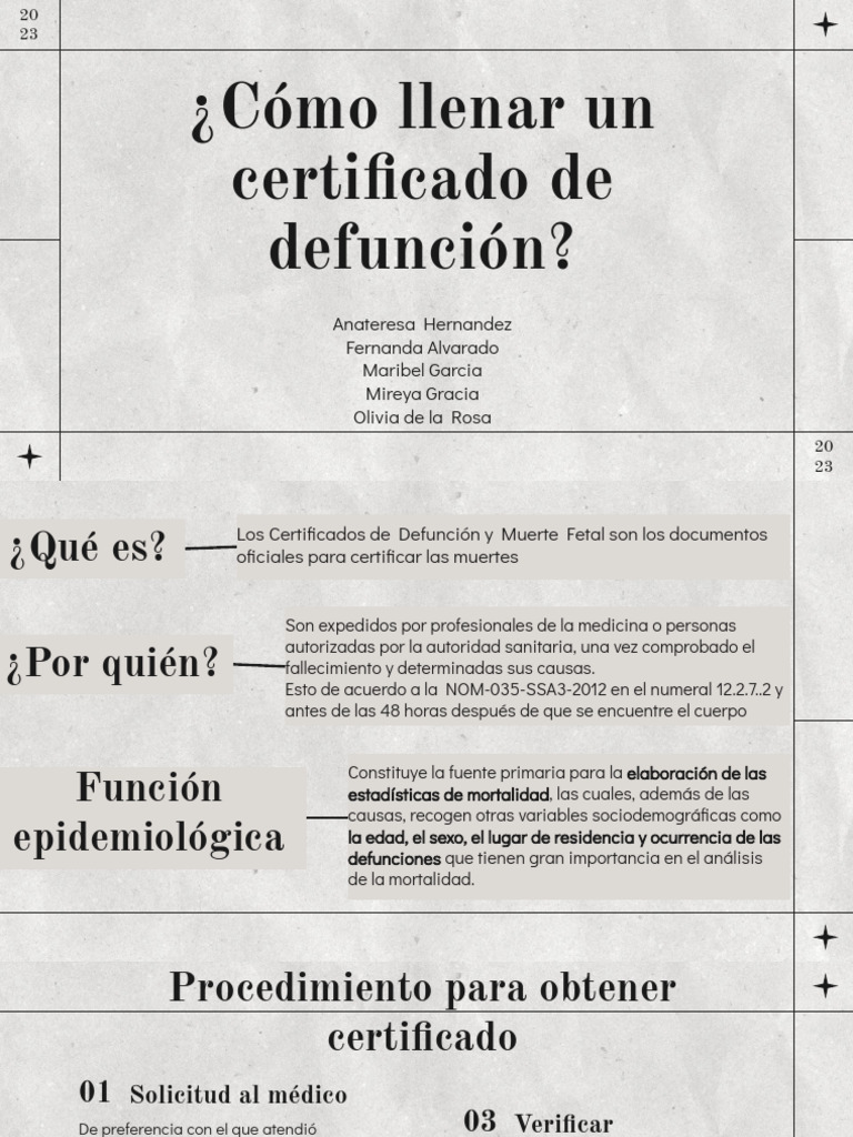 ¿Cómo llenar un certificado de defunción? | PDF | Cuidado de la salud ...