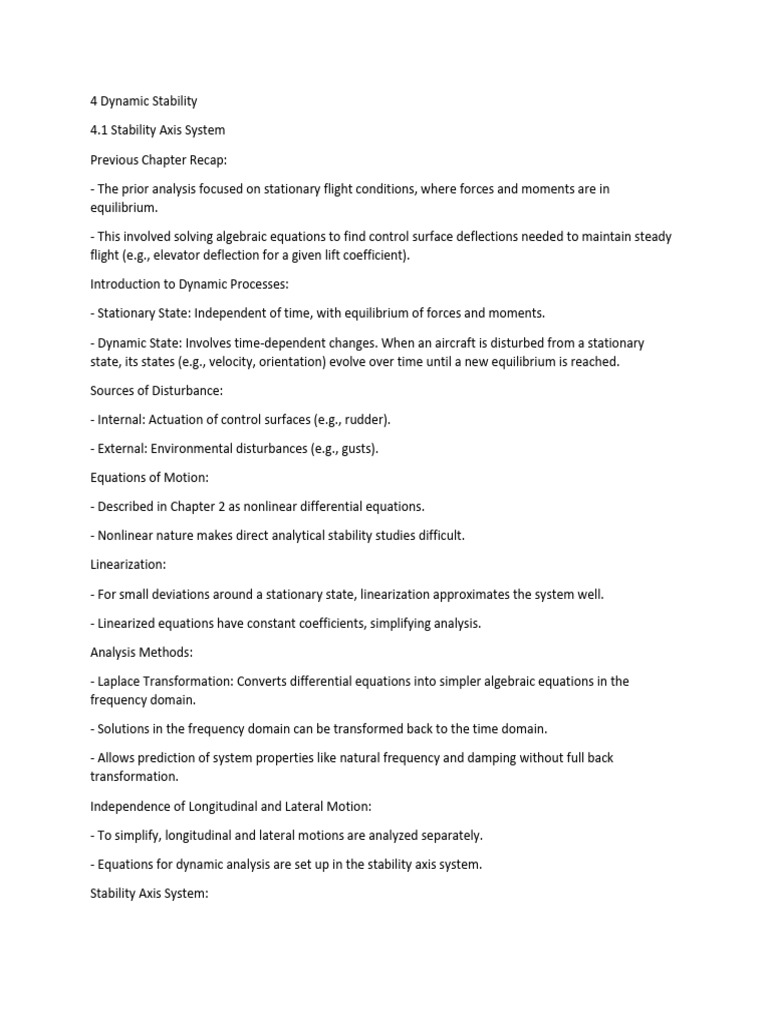 4 Dynamic Stability | PDF | Equations | Stability Theory