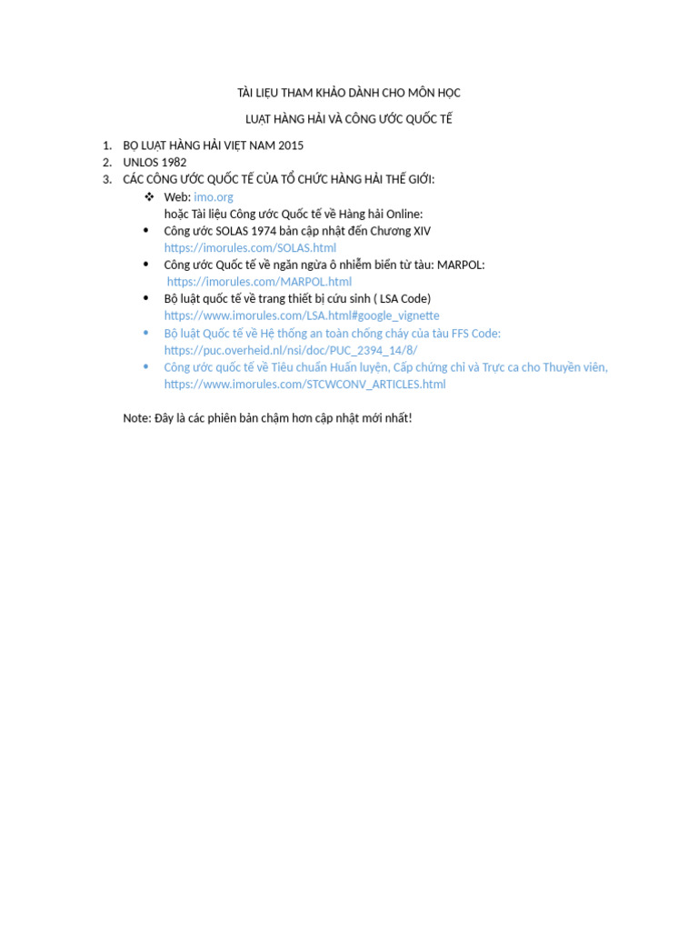 Tài Liệu Tham Khảo Dành Cho Môn Học | PDF