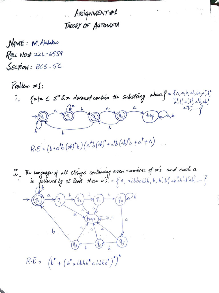 TOA Assignment 1 | PDF