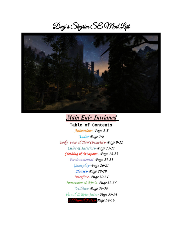 Dayana’s Skyrim SE Mod List | PDF | Elf (Dungeons & Dragons)