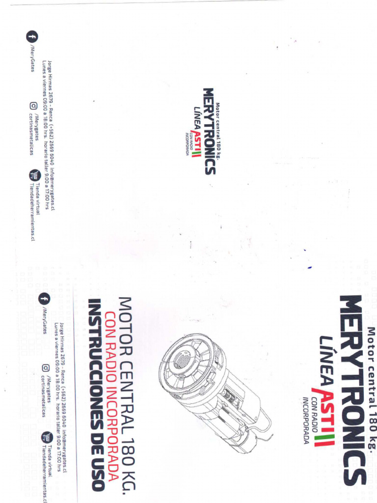 Instrucciones de Uso Motor Asti 180kg Con Central Incorporada | PDF