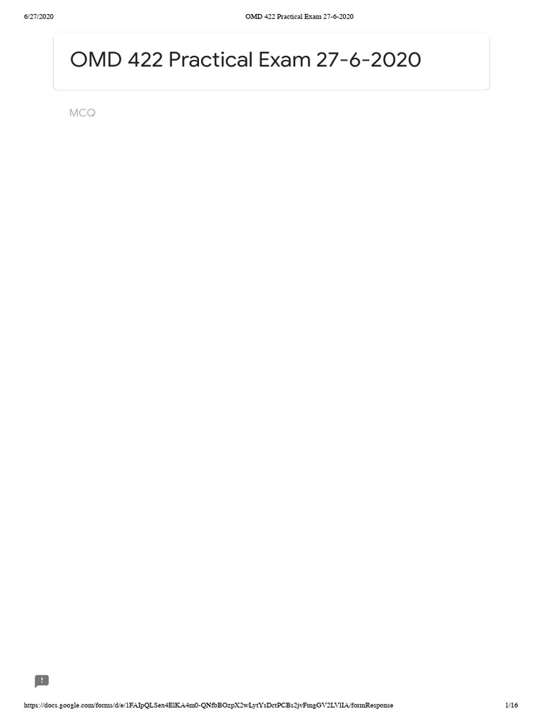 OMD 422 Final Practical Exam | PDF | Diseases And Disorders | Digestive Diseases