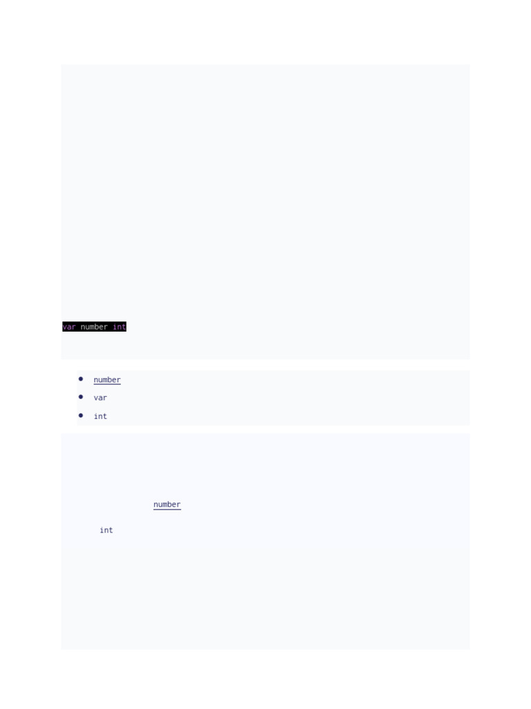 Go Variables and Constants | PDF | Integer (Computer Science) | Variable (Computer Science)