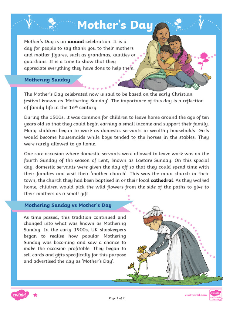 UKS2 Mothers Day Differentiated Reading Comprehension | PDF | Cakes