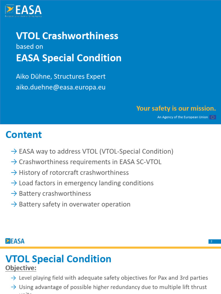 6 - EASA - Special Condition VTOL | PDF | Energy Storage | Gases