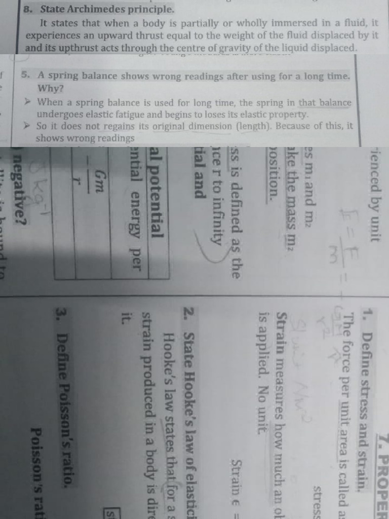 Physics 11th 7th Lesson Imp Two Marks Five Questions | PDF