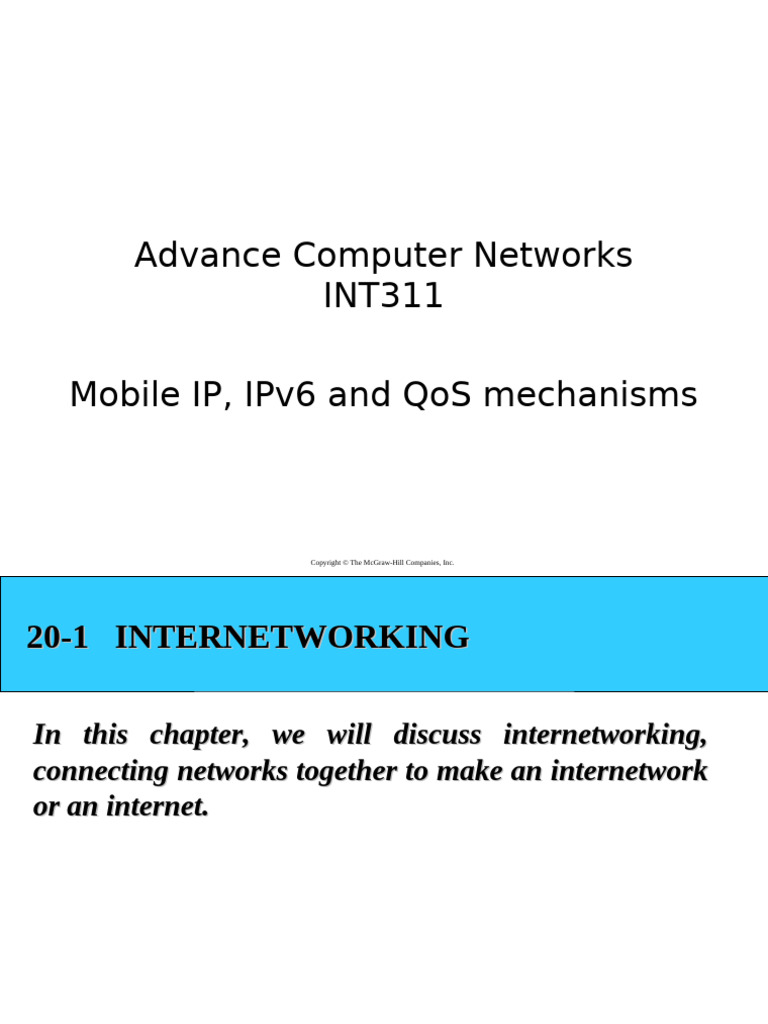 Mobile IP, IPv6, and QoS Mechanisms (Autosaved) | PDF | I Pv6 ...