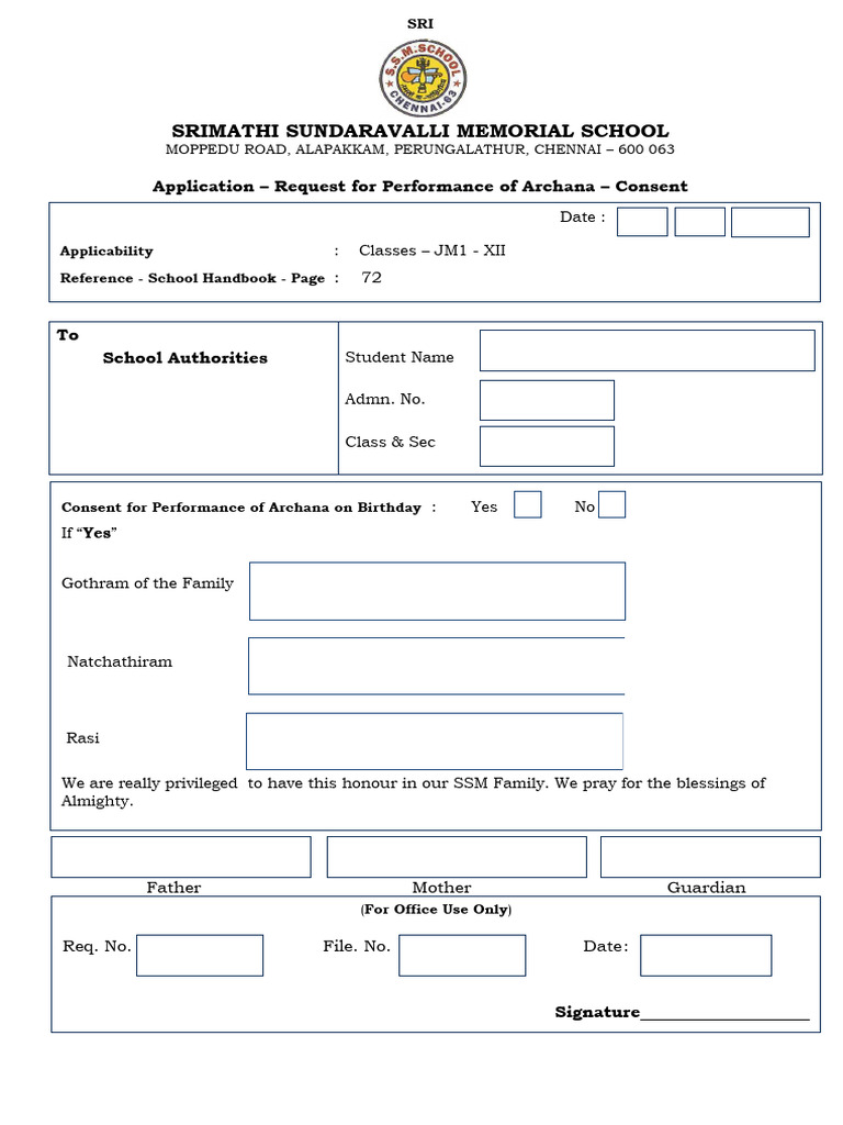 Consent Form for Archana Ceremony | PDF