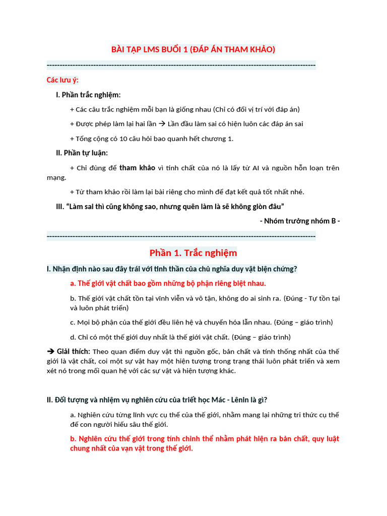 Bài tập LMS - Buổi 1 | PDF