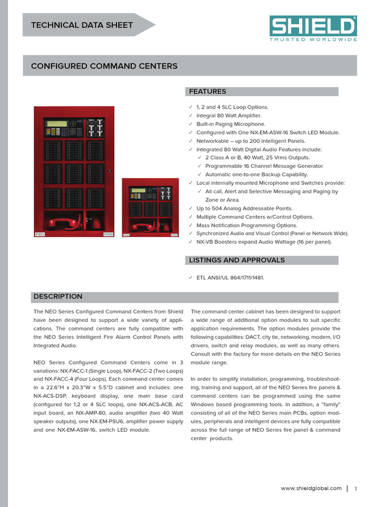 Data-Sheet-Configured-Command-Center-Neo-Shield-ETL | PDF | Electrical ...
