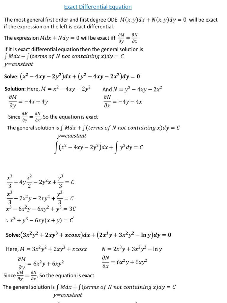 7.exact Differential Equation | PDF