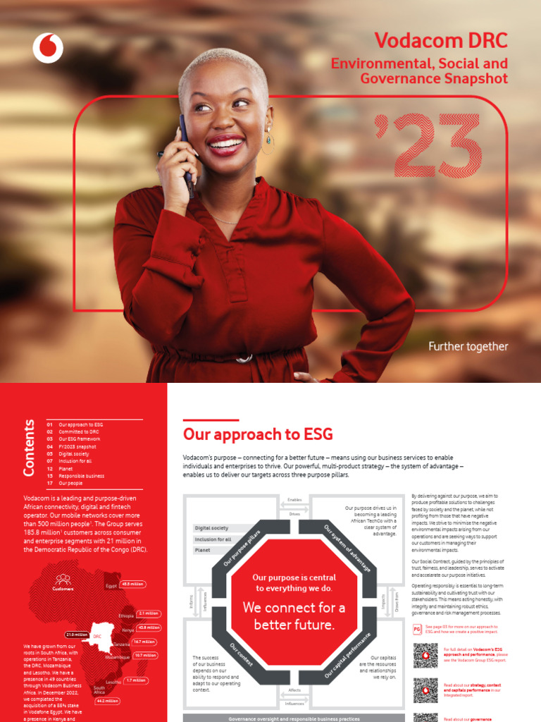 Vodacom DRC Esg Snapshot 2023 | PDF | Small And Medium Sized Enterprises | Economies