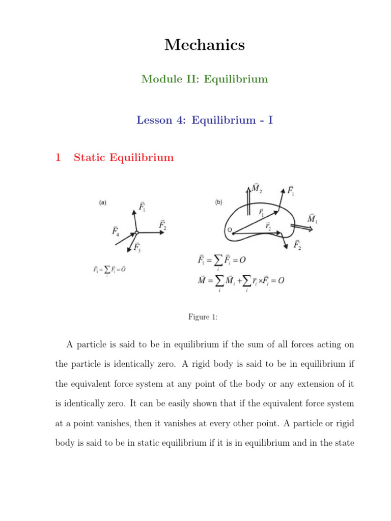 Equilibrium 1 | PDF | Force | Physics