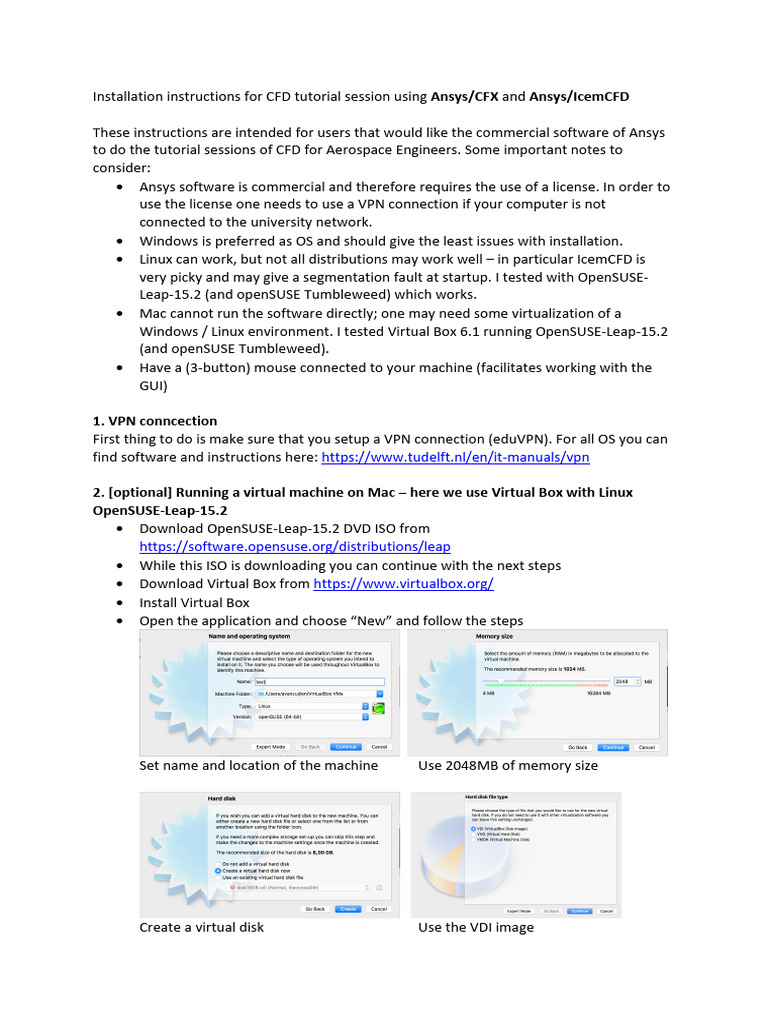 Installation Instructions For CFD Tutorial Session Using Ansys1 | PDF ...