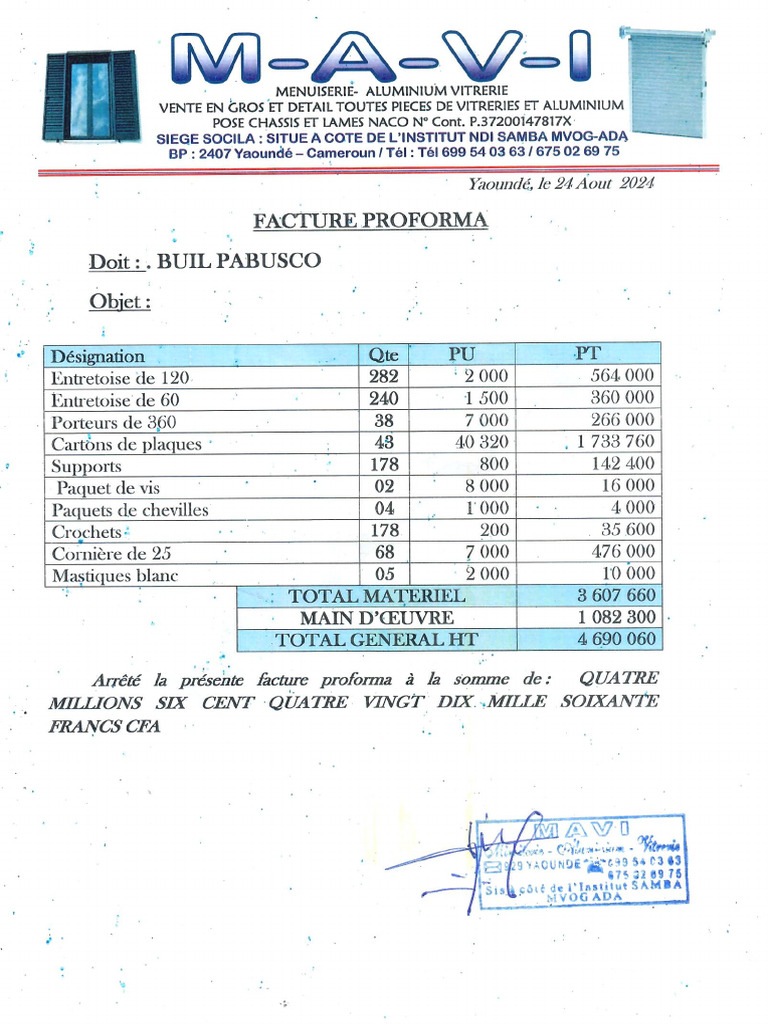 Devis Estimatif Et Quantitatif Faux - Plafond | PDF