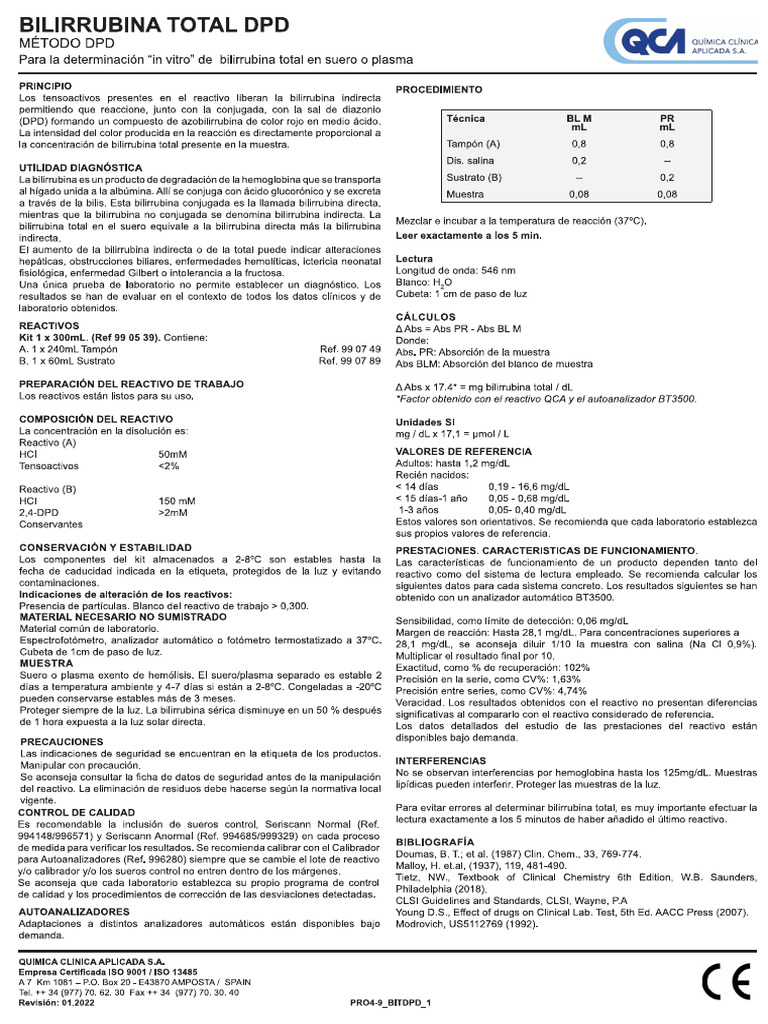 Bilirrubina Total Qca | PDF