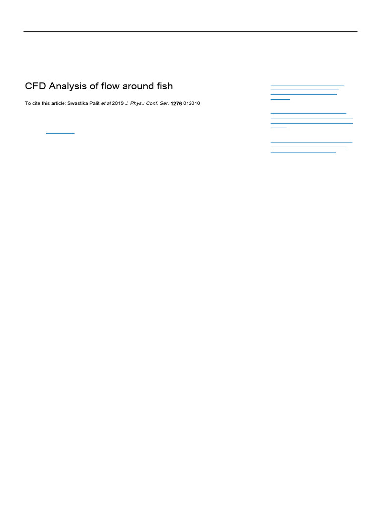 2B - CFD Analysis of Flow Around Fish | PDF | Computational Fluid ...