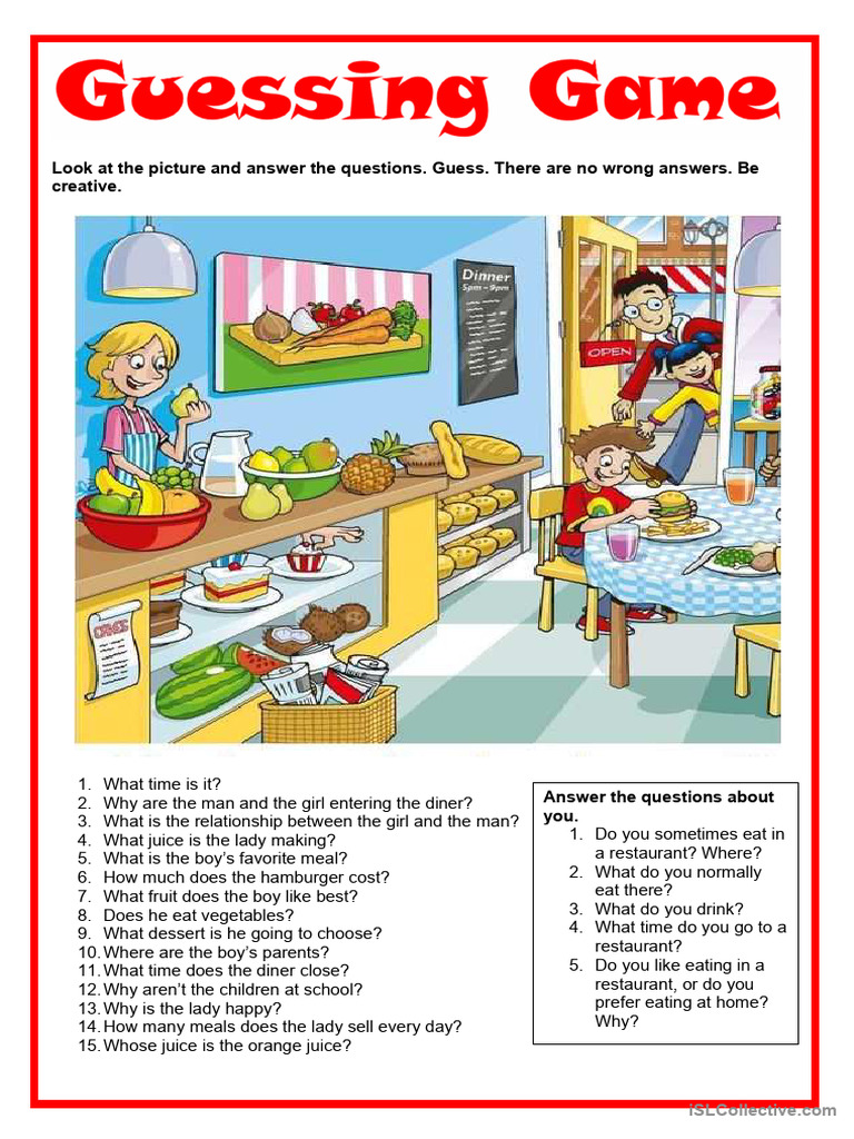 Restaurant Guessing Game | PDF
