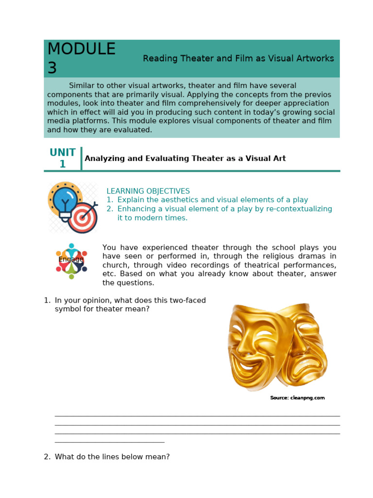 MODULE 3- UNIT 1 | PDF | Theatre | Play (Theatre) MODULE 3- UNIT 1 | PDF | Theatre | Play (Theatre)