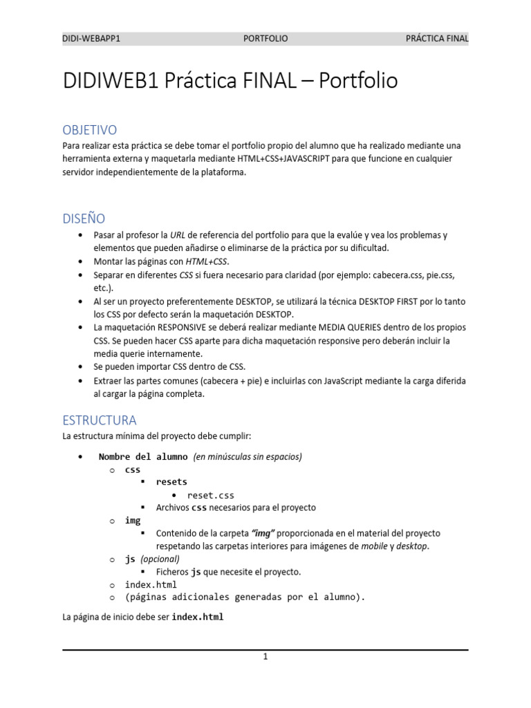 Didiweb1 Final Portfolio | PDF | HTML | Script Java