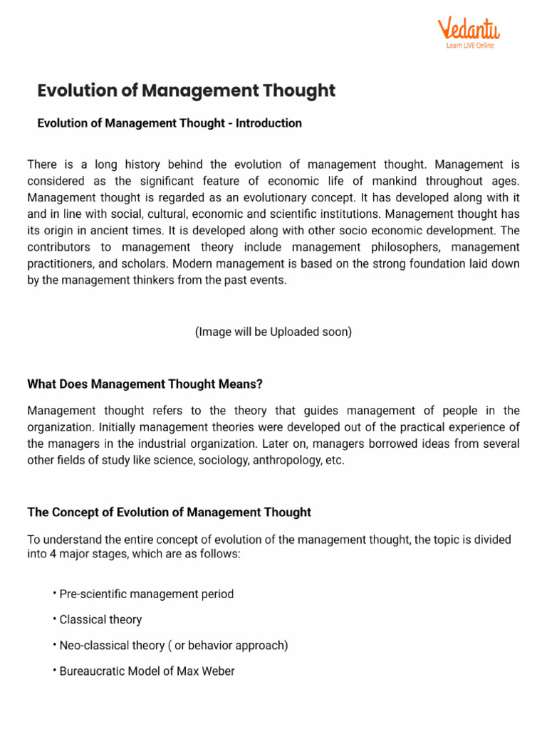 Evolution of Management Thought | PDF