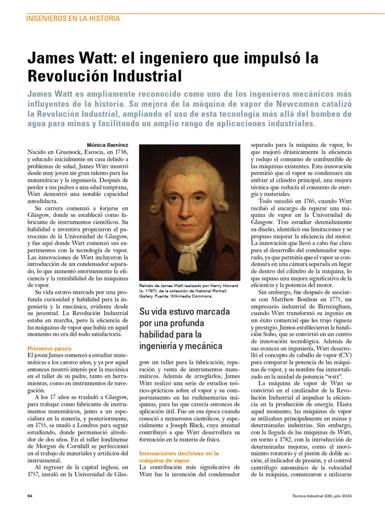James Watt Recorte | PDF | James Watt | Ingeniería