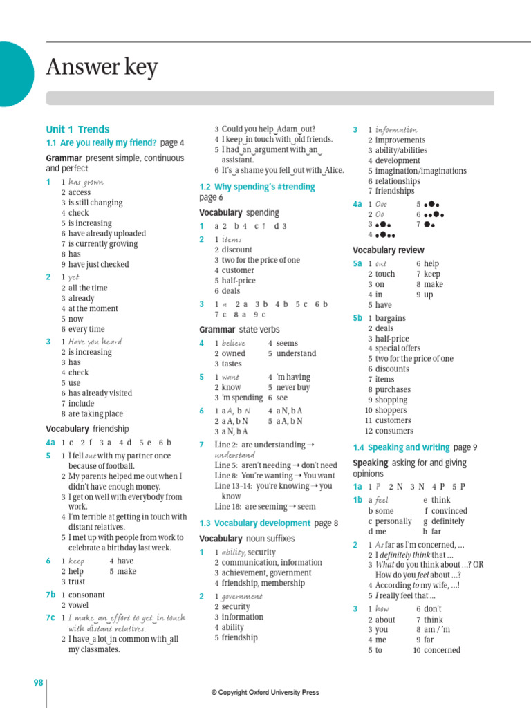 Navigate B1+ Answer Key Overview | PDF | Linguistics