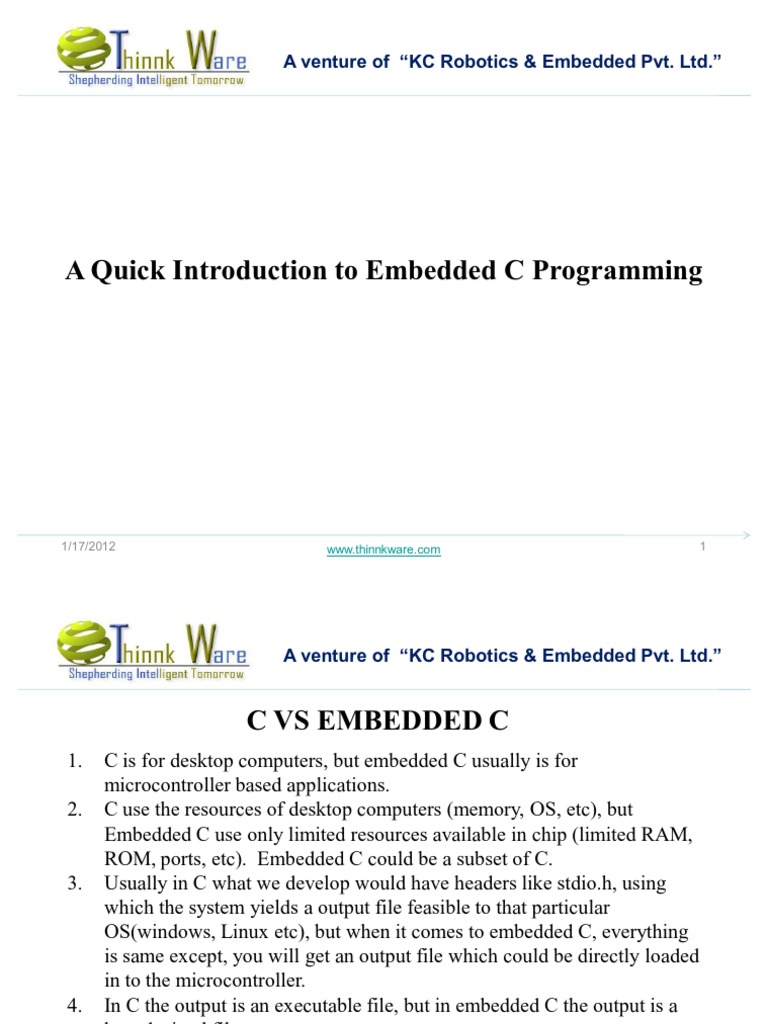 Embedded C Ppts Pdf Pointer Computer Programming C Programming Language