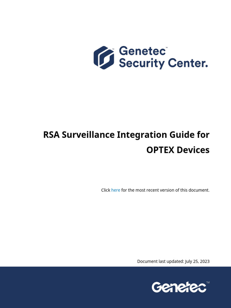 EN - RSA Surveillance Integration Guide For OPTEX Devices | PDF | Port ...