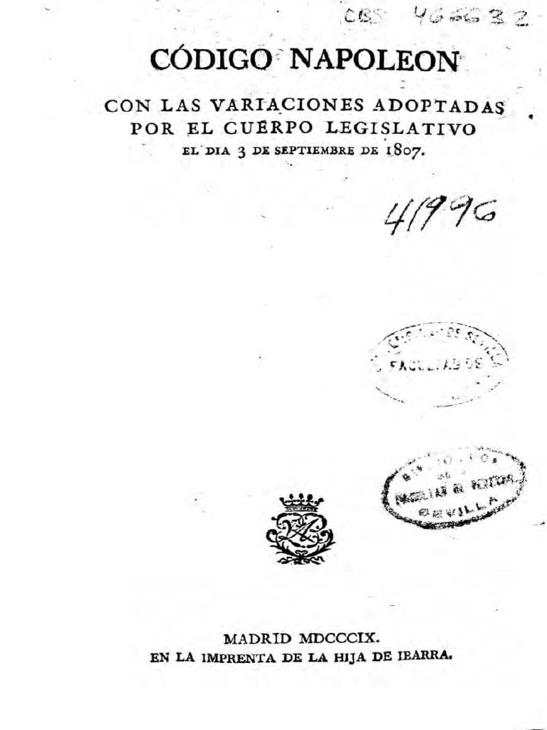Codigo Napoleon - 1807 | PDF