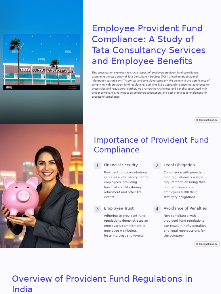 Employee Provident Fund Compliance A Study of Tata Consultancy Services and Employee Benefits ...