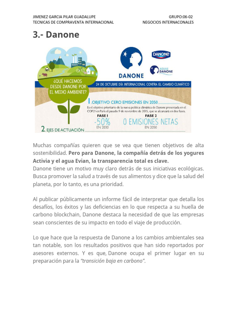 DANONE | PDF | Marca | Sustentabilidad