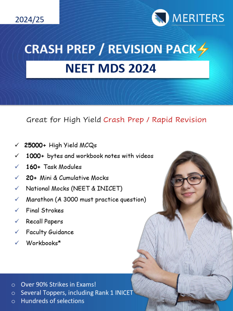 Crash Prep - Revision Pack - Neet Mds 2024 - 25 Updated | PDF | Doctor ...