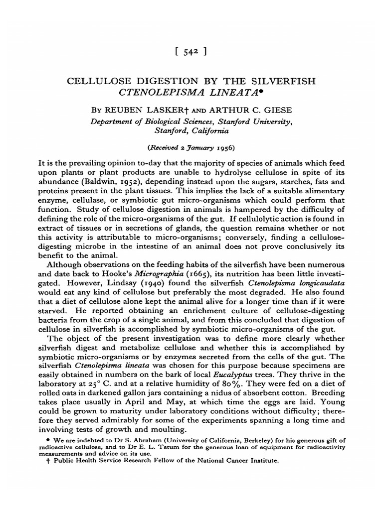 Cellulose Digestion by The Silverfish | PDF | Precipitation (Chemistry ...