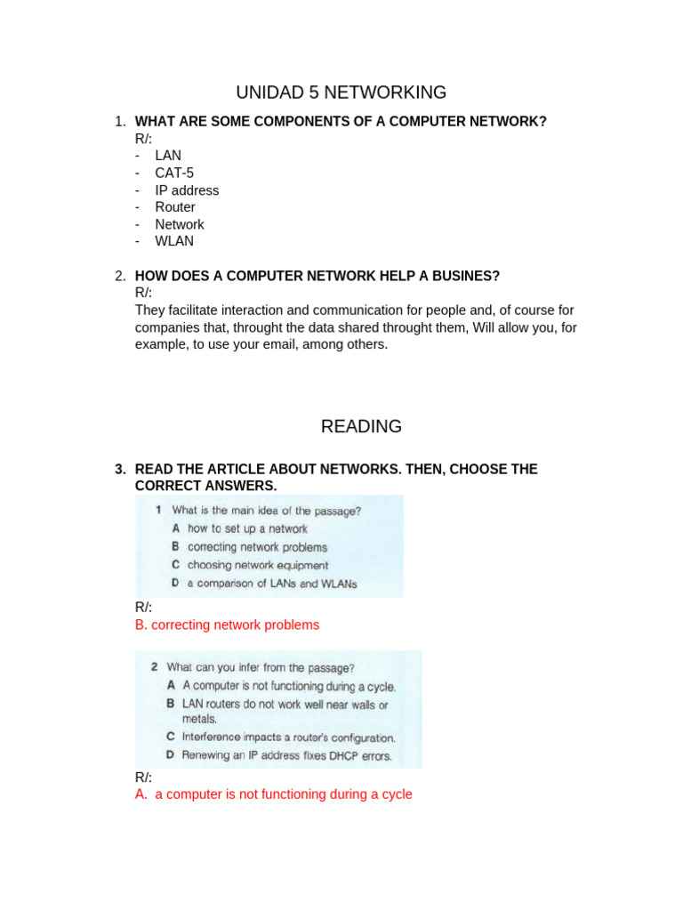 UNIDAD 5 NETWORKING | PDF