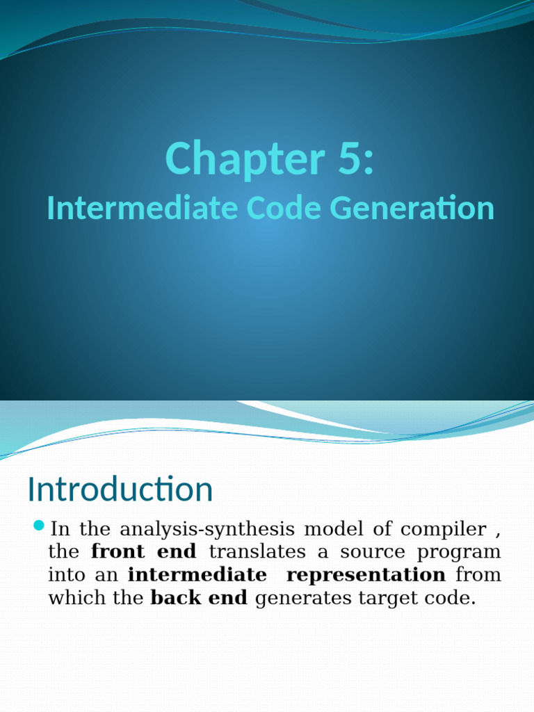 Chapter 5 Intermediate Code Generaration 1 Pdf Compiler Parsing