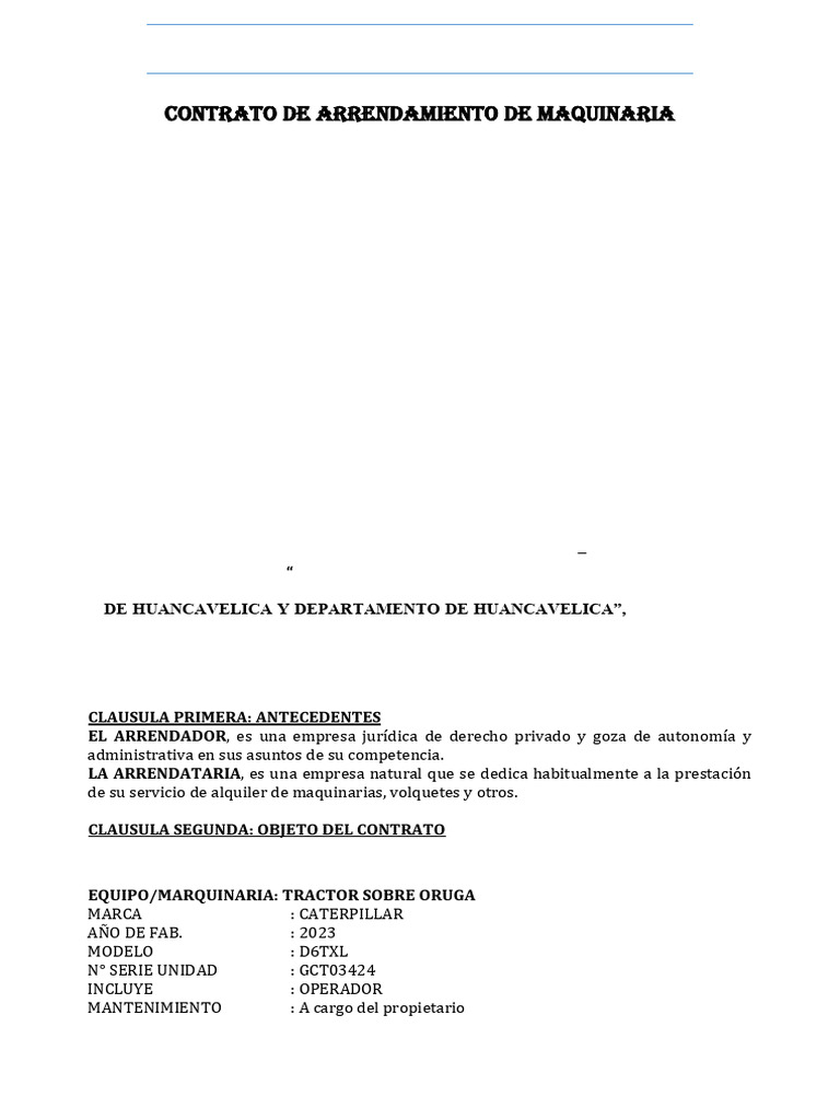 Contrato Oruga Emma Espinoza | PDF | Arbitraje | Ley común