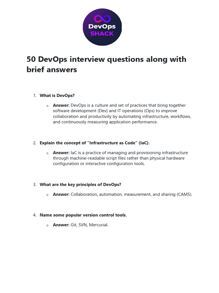DevOps Interview Questions 1704706076 | PDF | Cloud Computing | Version Control