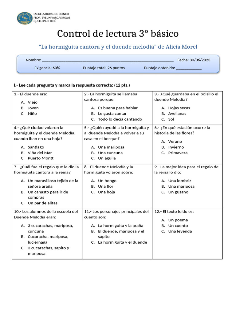 La Hormiguita Cantora Y El Duende Melodía Pdf Arte Poesía